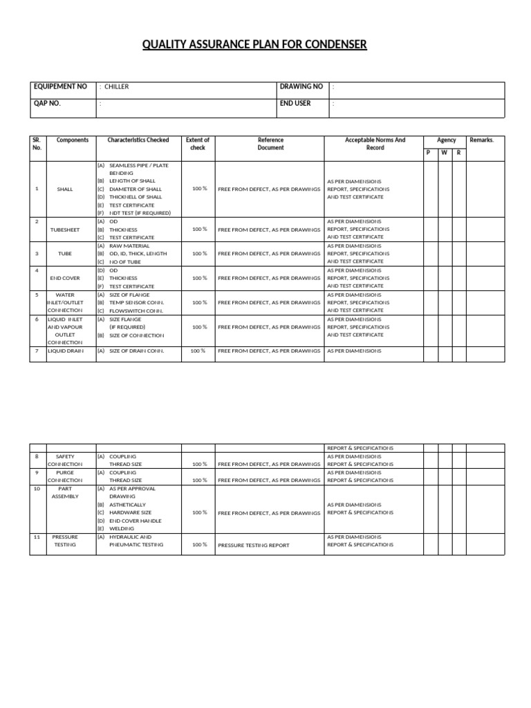 Qap For Chiller | PDF