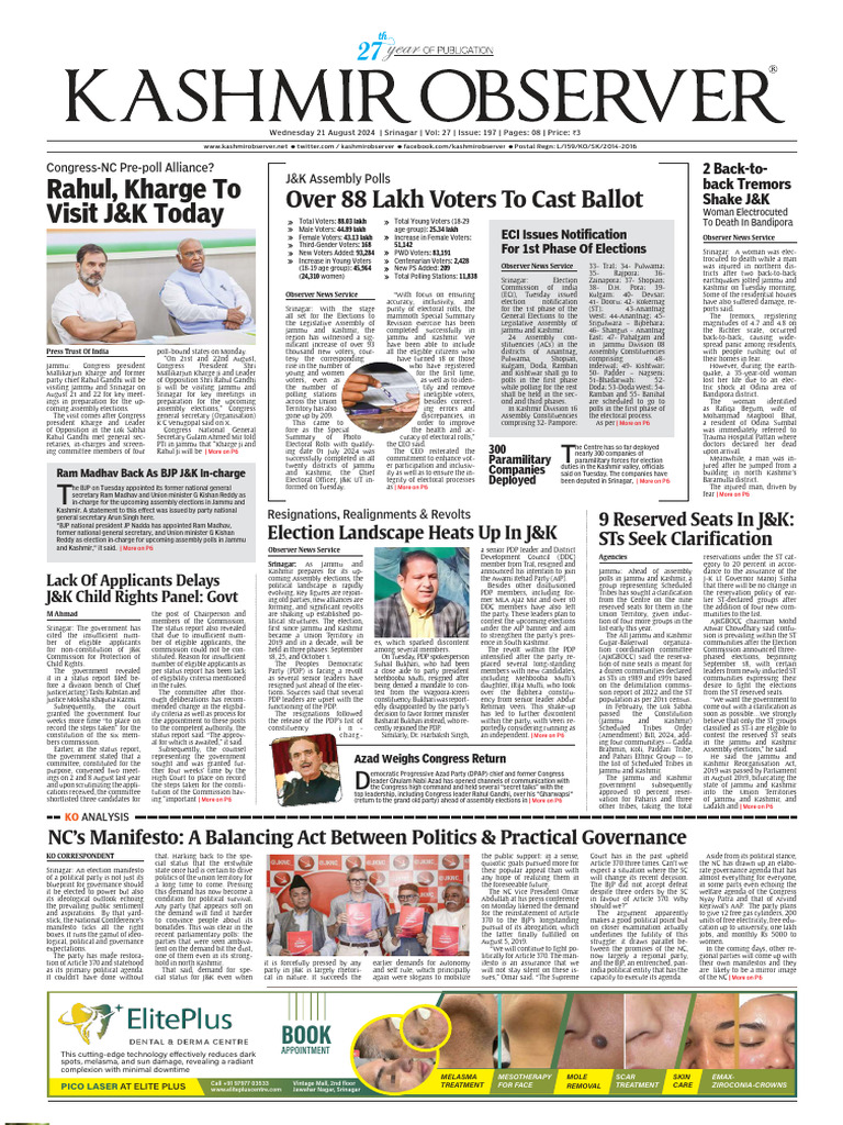 Kashmir Observer Aug 21 Issue | PDF