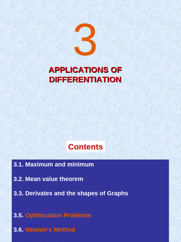 Chapter 3_Applications of Differentation | PDF