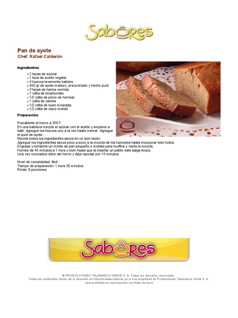 Pan de Ayote | PDF