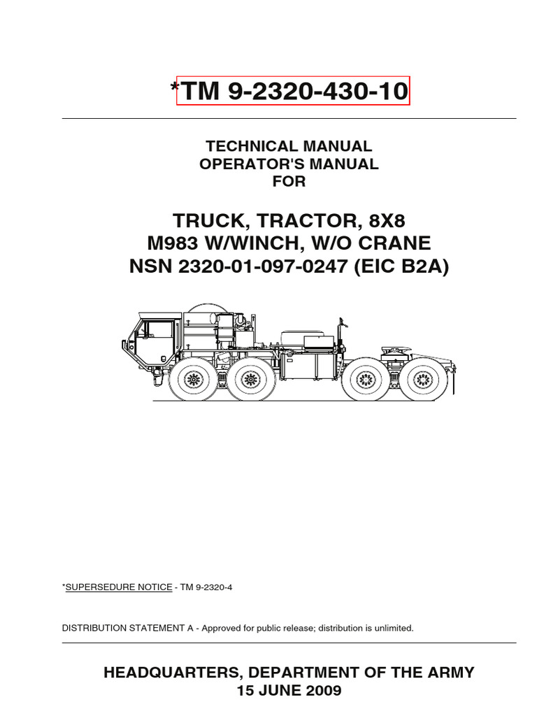 Truck Tractor M983 | PDF
