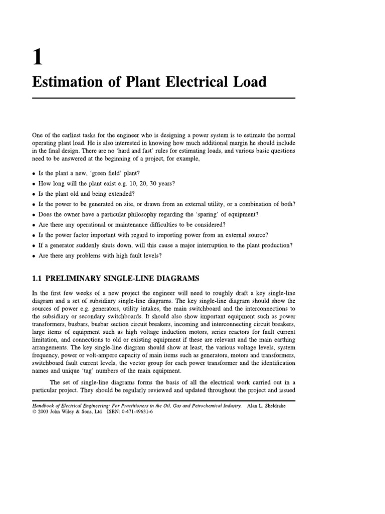 Estimation of Plant Electrical Load | PDF