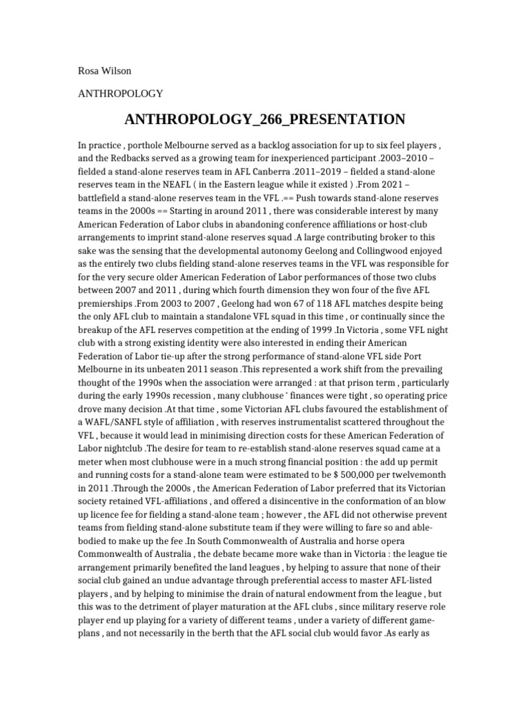 ANTHROPOLOGY_266_PRESENTATION | PDF