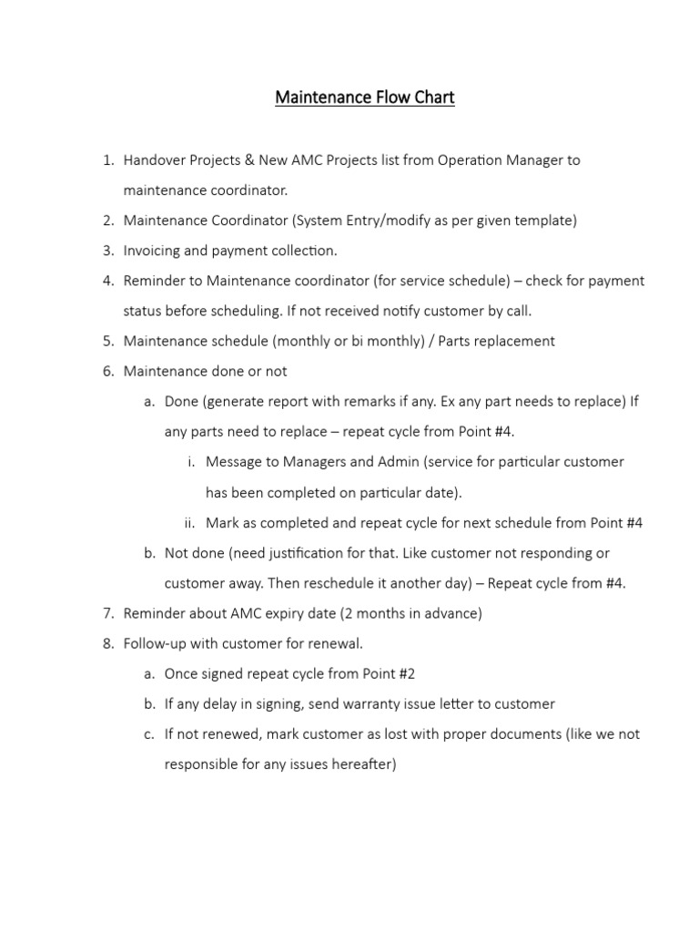 Maintenance Flow Chart | PDF