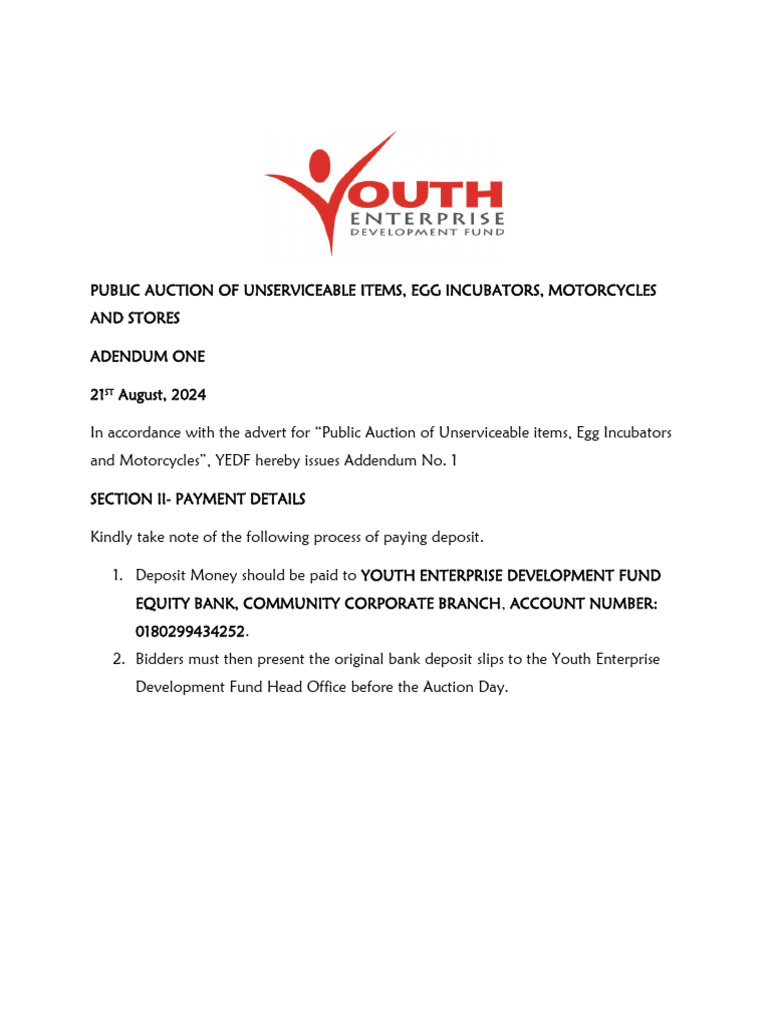 ADENDUM-ONE-PUBLIC-AUCTION-OF-UNSERVICEABLE-ITEMS | PDF