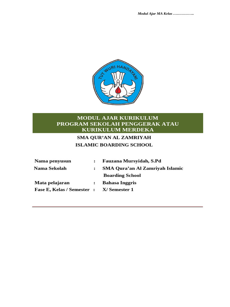 Format Modul AJar MA | PDF | Semitic Words And Phrases