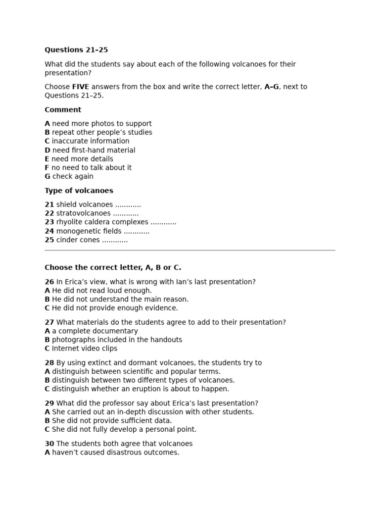 Student Feedback on Volcano Presentations | PDF | History