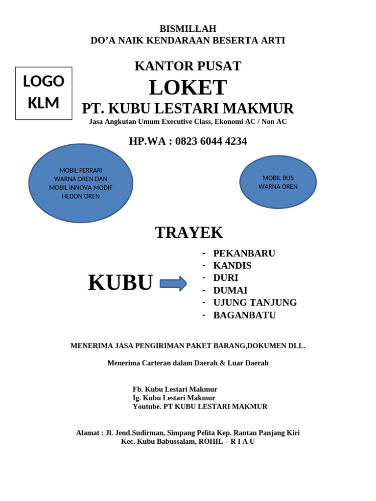 Desain Dasar Stiker Oneway Loket KLM | PDF