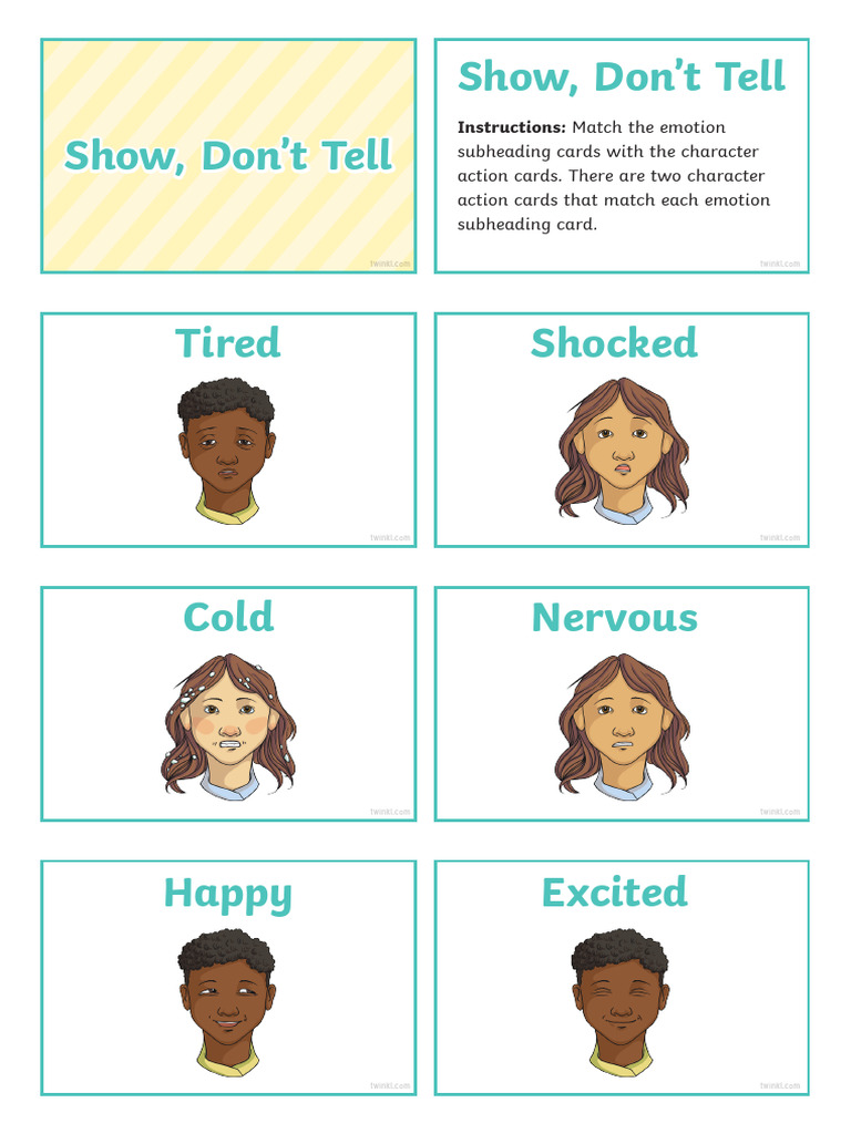 Au L 2548752 Creative Writing Show Dont Tell Sorting Cards Activity Ver ...