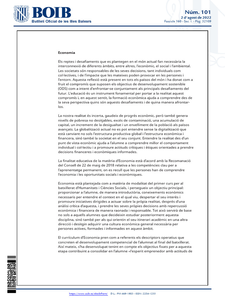 DECRET BAT Economia | PDF