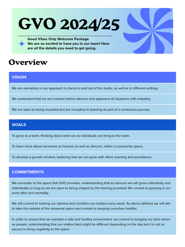 GVO Welcome Pacakge 2024-25 | PDF