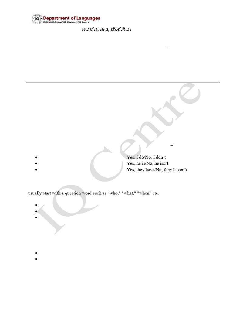 Grammar & Voc - Answer scheme | PDF