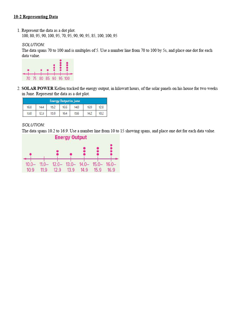 Lesson 10.2 - Representing Data Answer Key | PDF