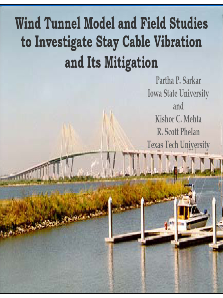 Wind Tunnel Studies on Cable Vibration | PDF | Wind Tunnel | Science ...