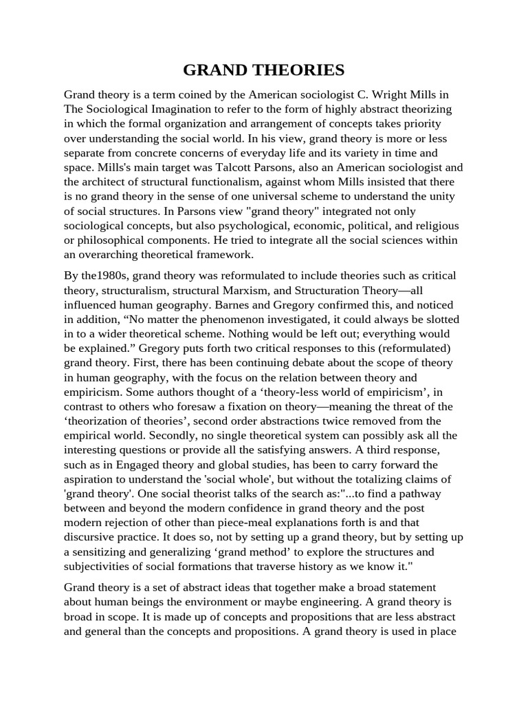 Grand Theories | PDF