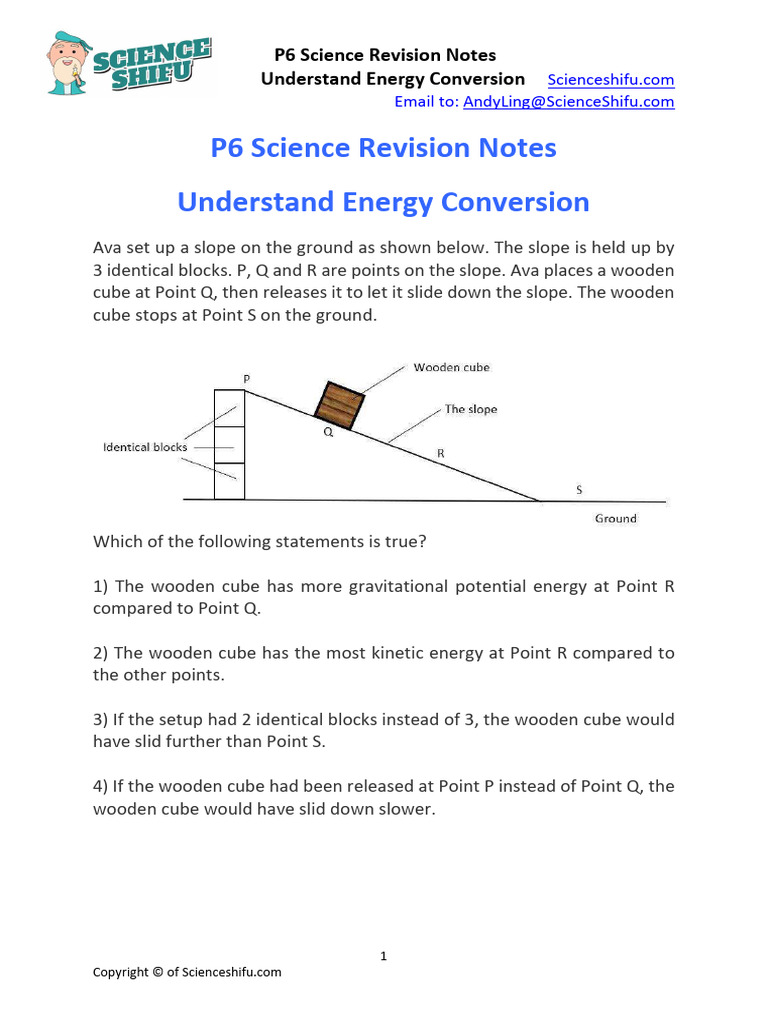ScienceShifu Revision Notes - Understand Energy Conversion Concepts | PDF