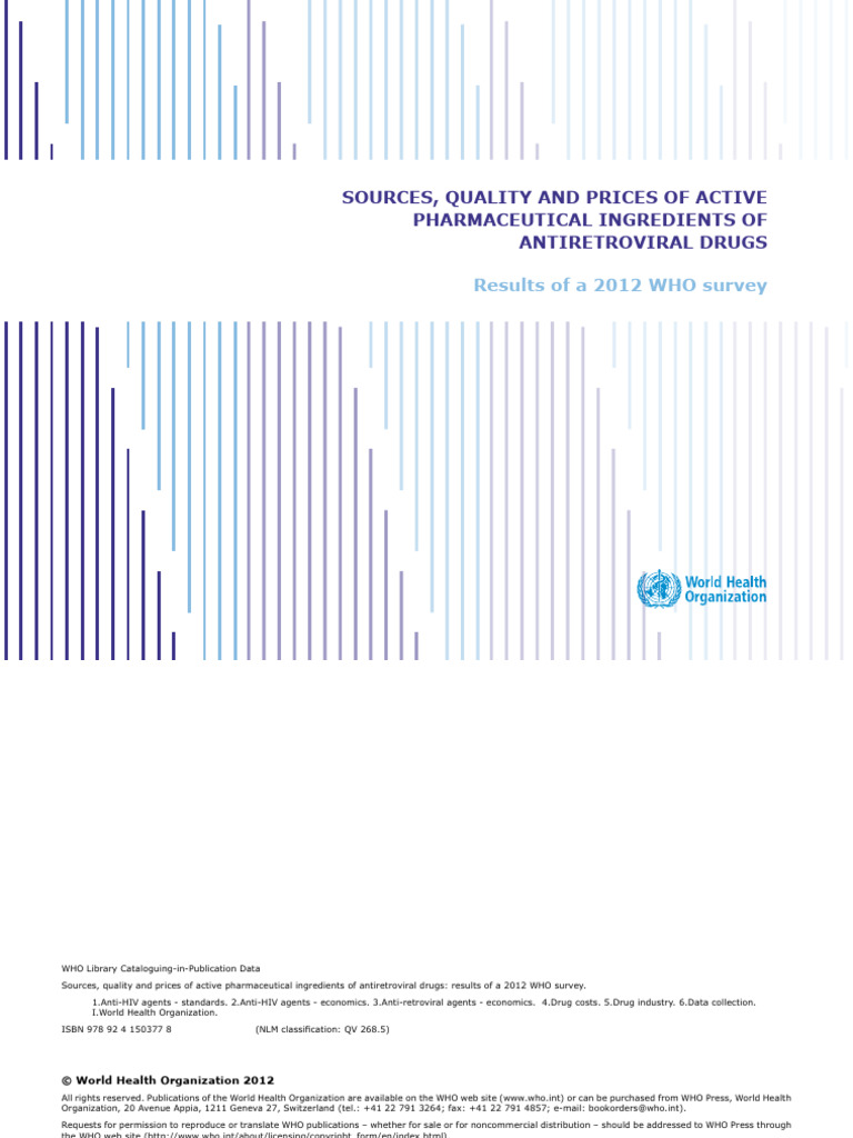 Sources, Quality and Prices of Active Pharmaceutical Ingredients of ...