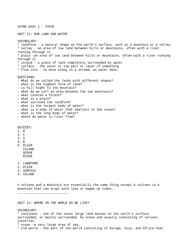 STEVE LESSON NOTES | PDF