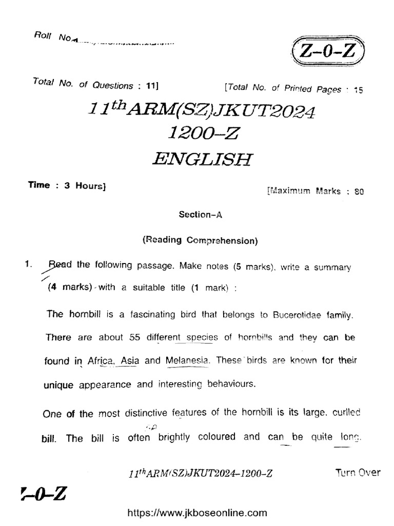 Jk Bose Class 11 English 1200 Z 2024 PDF