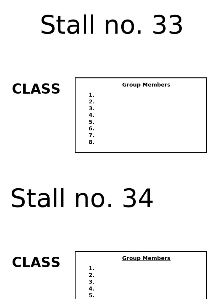 Stall No | PDF