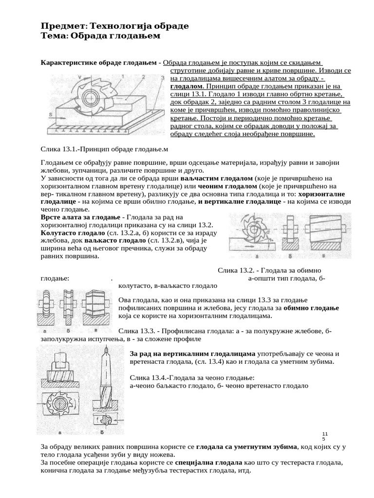 14 -Teh.obrade - Obrada glodanjem | PDF