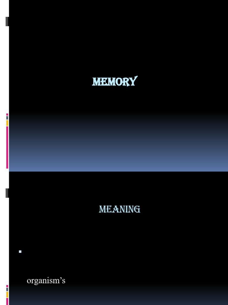 Memory Pschology | PDF
