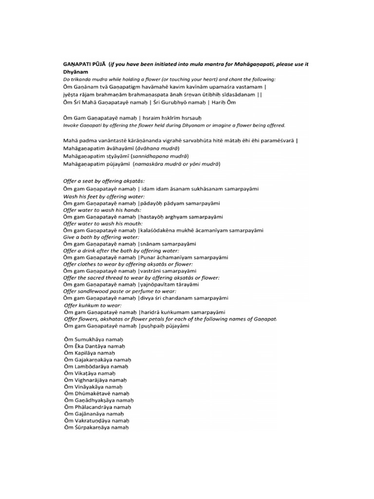 Ganesh Pooja | PDF