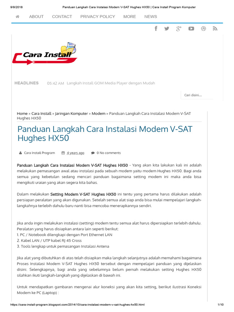 Panduan Langkah Cara Instalasi Modem V-SAT Hughes HX50 - Cara Install ...