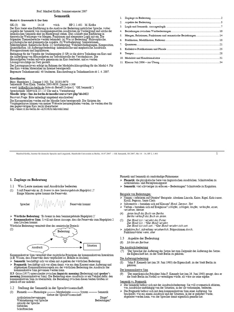 GK Semantik 2007 HO | PDF