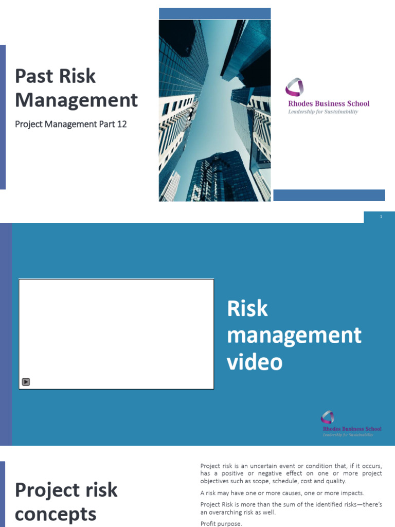 Part 12 Project Risk Management | PDF