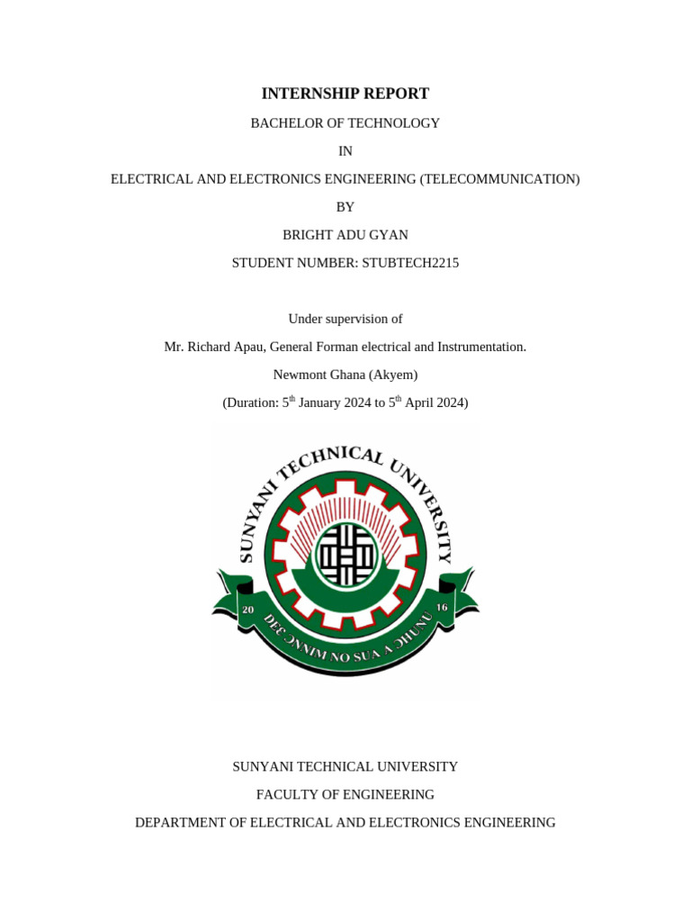 An Intenship Report | PDF