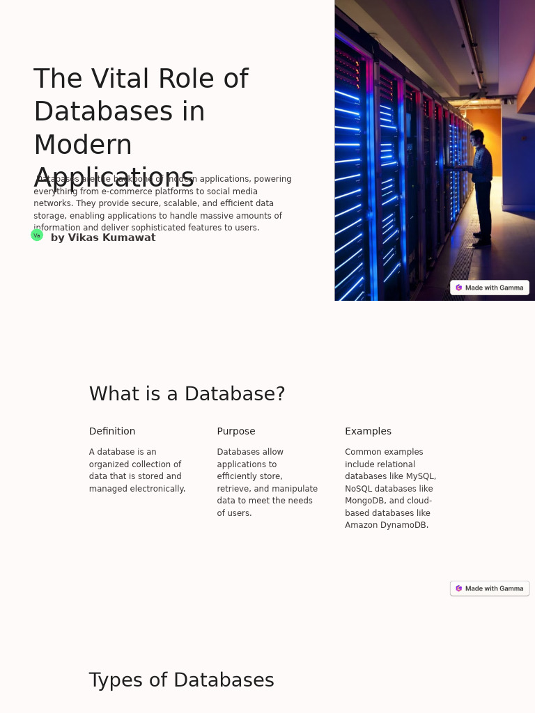 The Vital Role of Databases in Modern Applications | PDF | Databases ...
