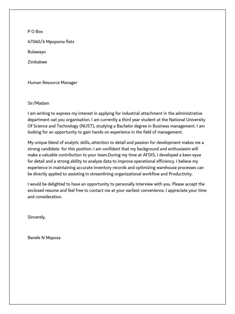 Application Letter | PDF