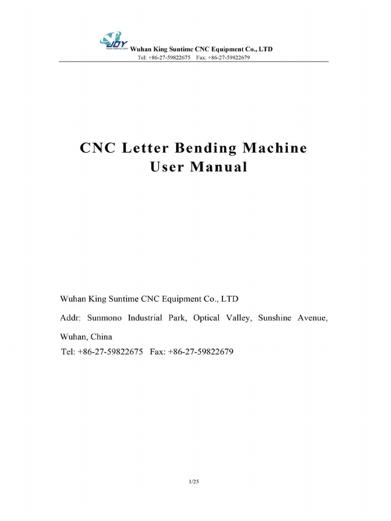 User Manual-Letter Bending Machine | PDF