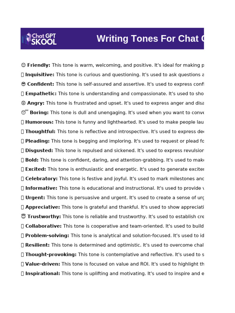 Chat GPT School - Writing | PDF