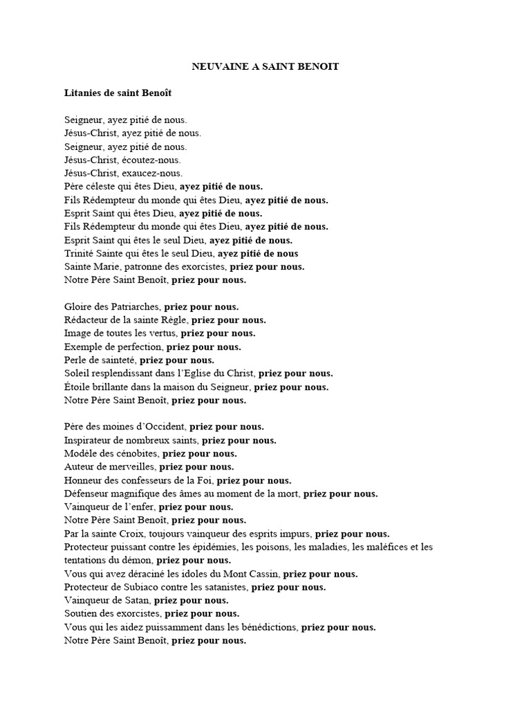 Neuvaine A Saint Benoit | PDF