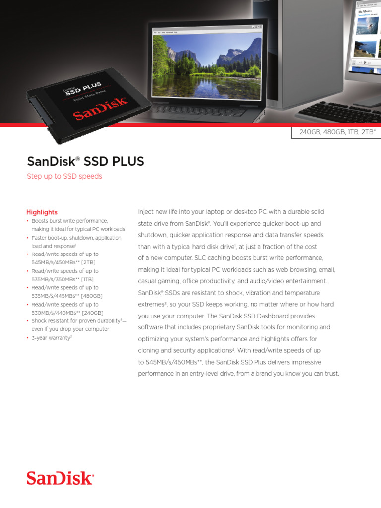 Data Sheet Ssd Plus Sata III Ssd | PDF
