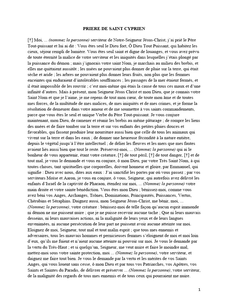 Priere de Saint Cyprien | PDF