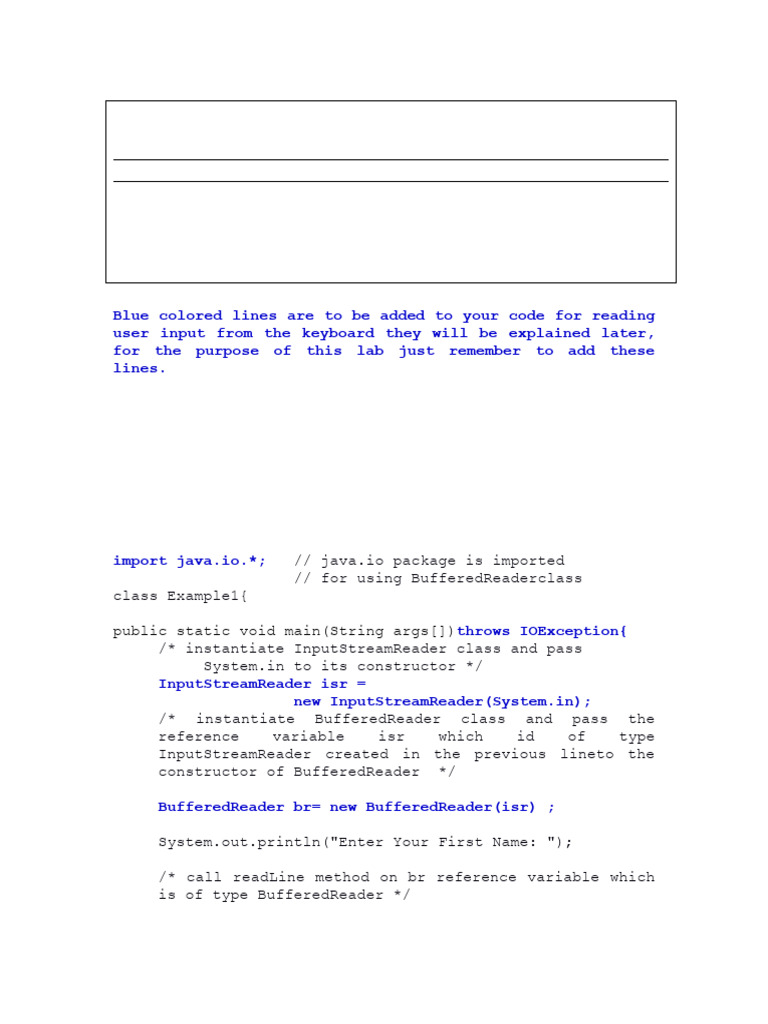 LAB - 02 (Reading User Input, Designing Simple Classes) | PDF