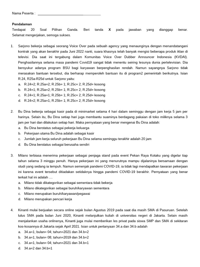 soal pendalaman | PDF