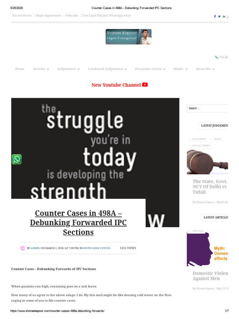 Counter Cases in 498A - Debunking Forwarded IPC Sections | PDF