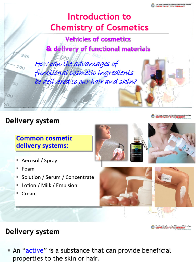 Chemistry of Cosmetic Delivery Systems | PDF | Water Purification | Ion