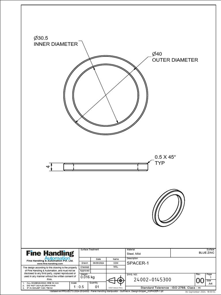 30.5 Inner Diameter: Spacer-1 | PDF