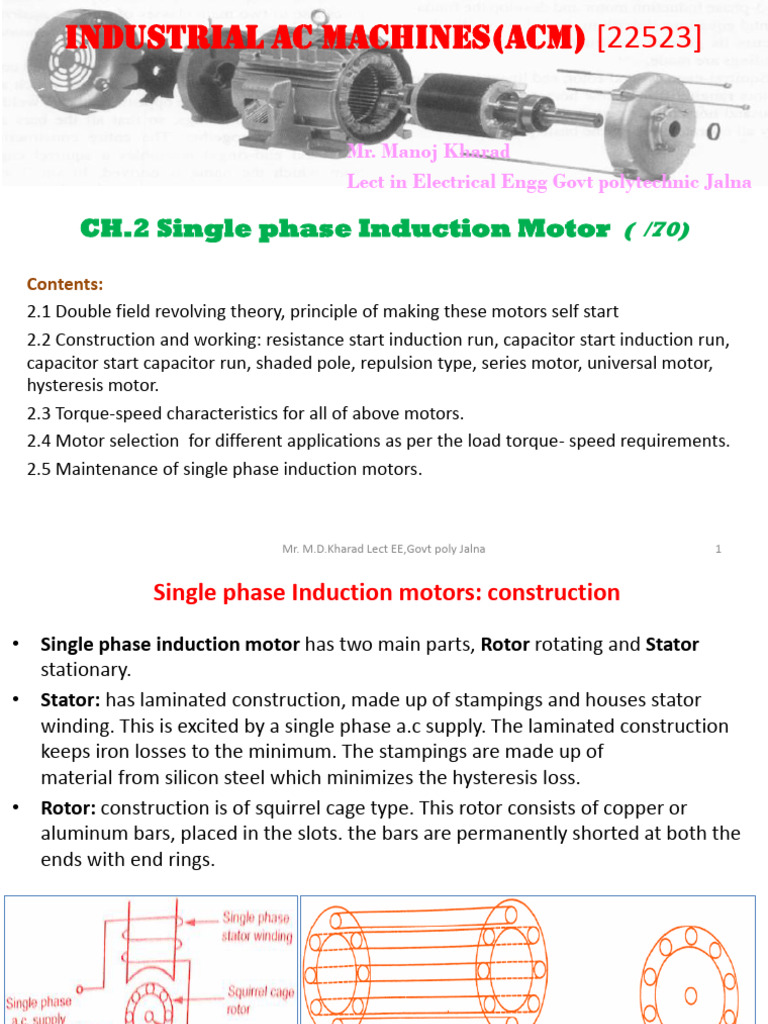 AC Machine Single Phase Induction Motor | PDF