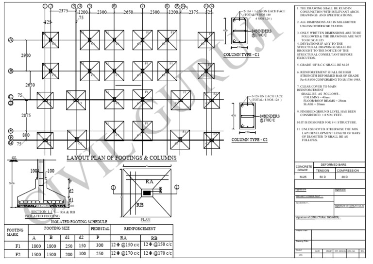 Footing Drawing | PDF