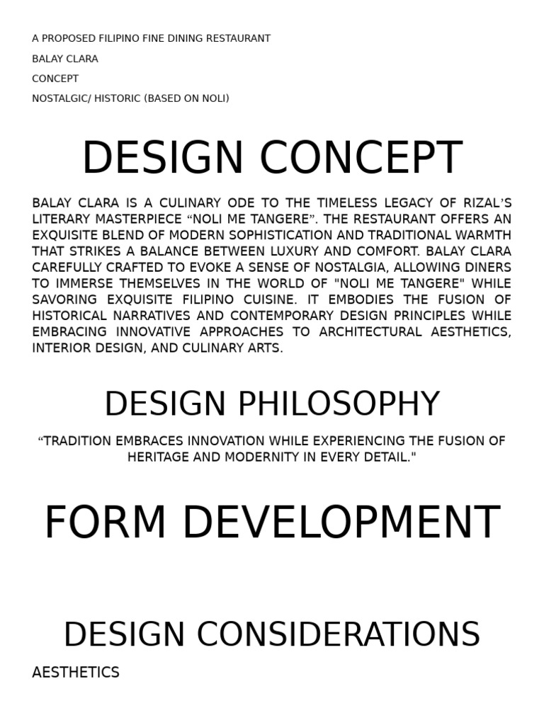 A Proposed Filipino Fine Dining Restaurant | PDF