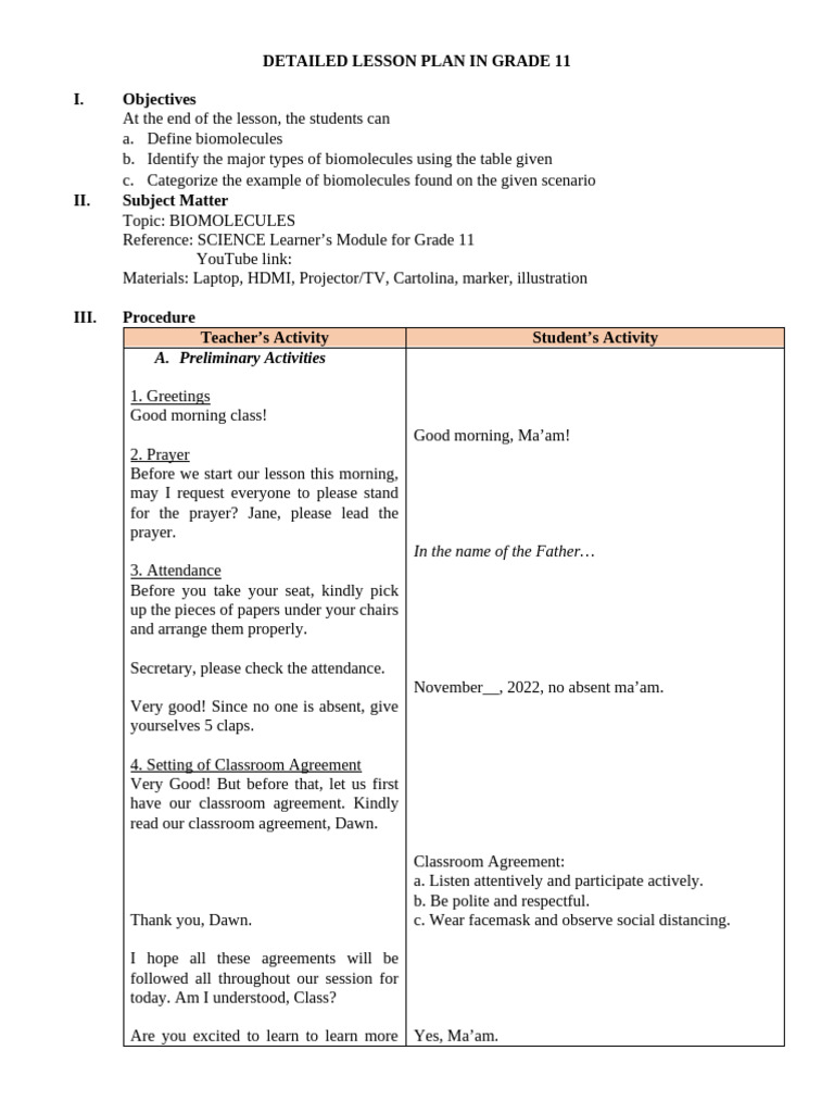 Detailed Lesson Plan in Grade 11 | PDF