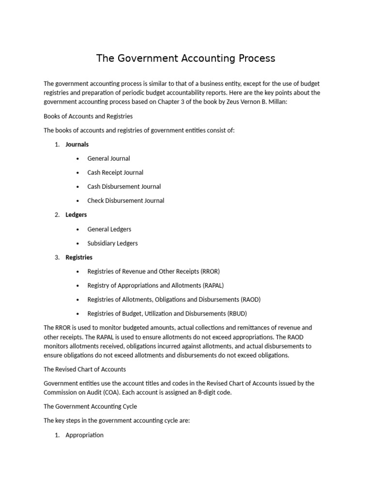 The Government Accounting Process | PDF