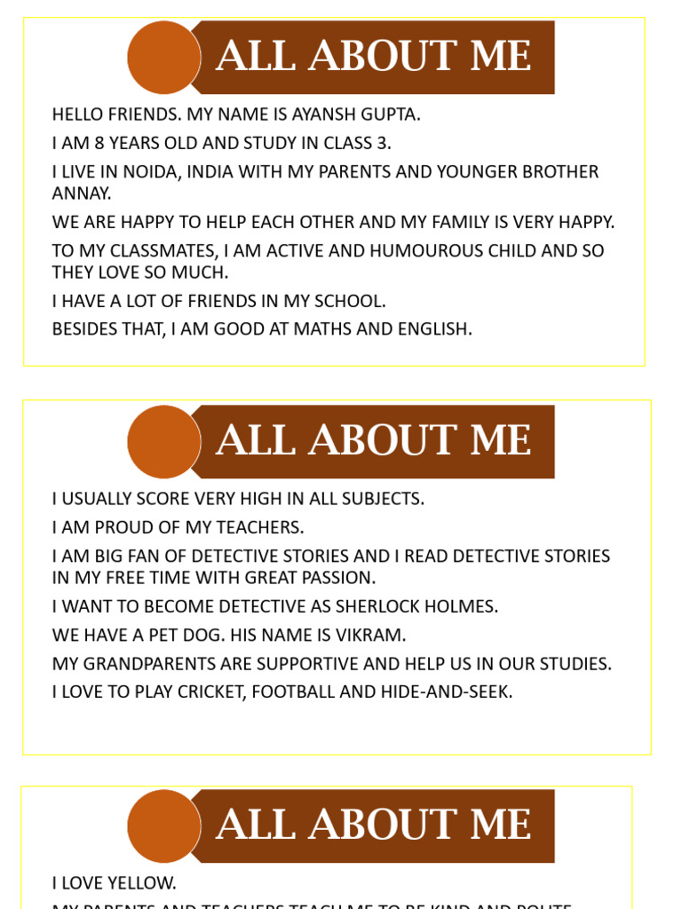 All About Me | PDF
