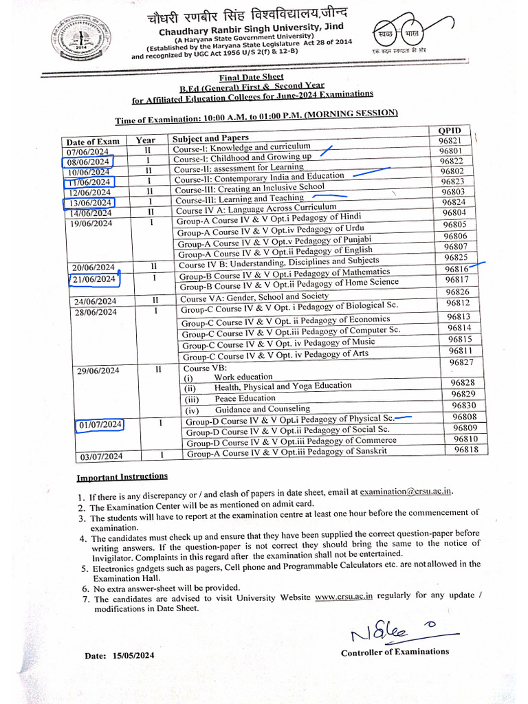 CRSU Bed Datesheet | PDF